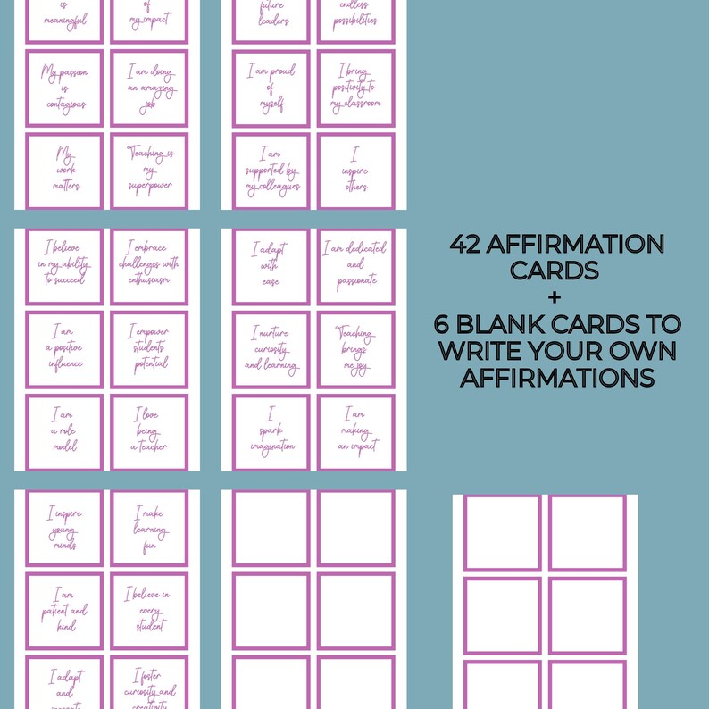 36 Printable Teacher Affirmation Cards - Etsy