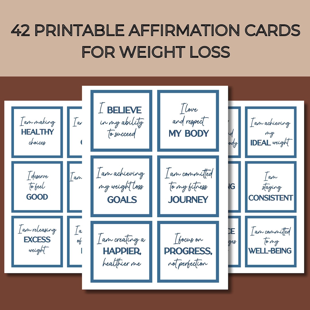 42 Printable Weight Loss Affirmations, Weight Loss Affirmation Cards ...