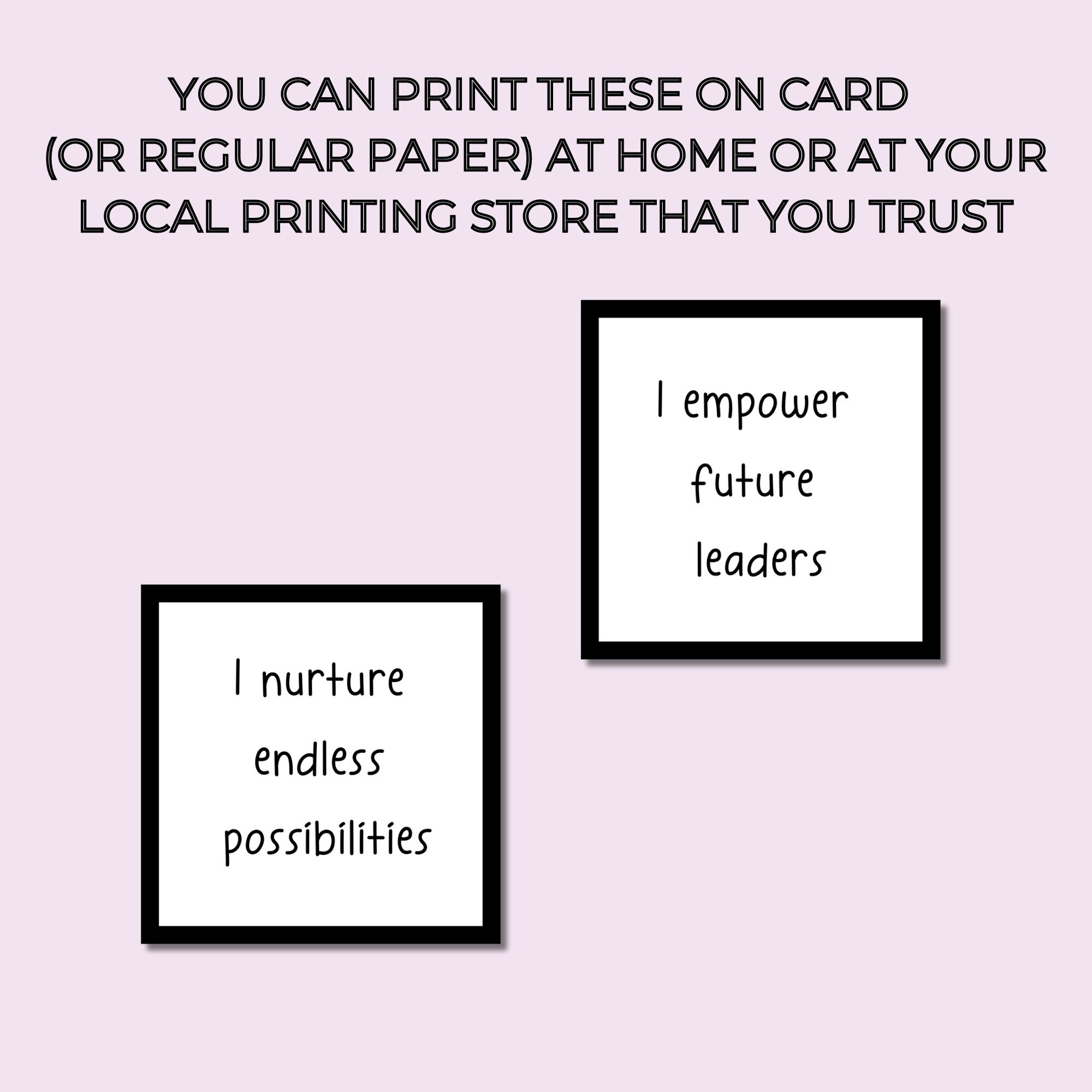 36 Printable Teacher Affirmations, Teacher Affirmation Cards, Positive ...