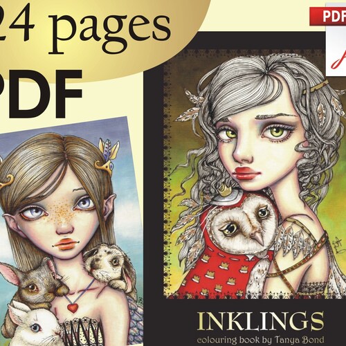 PDF Mini-inklings Colouring for Adults Instant DOWNLOAD - Etsy