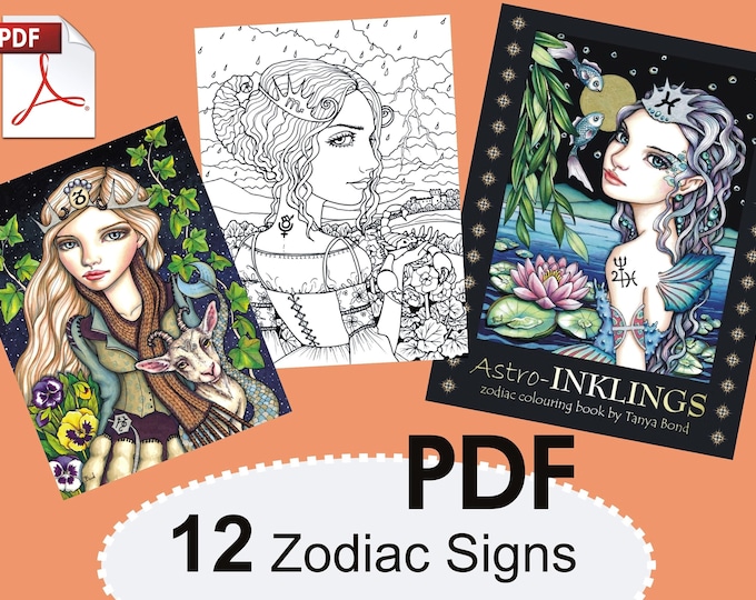 PDF Astro-inklings Colouring Book for Adults Instant DOWNLOAD Printable ...