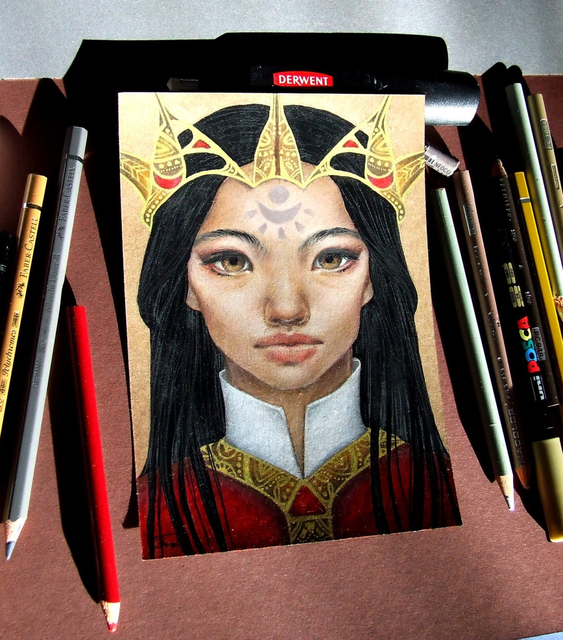 Narangerel Original Mixed Media Painting Illustration Art by | Etsy