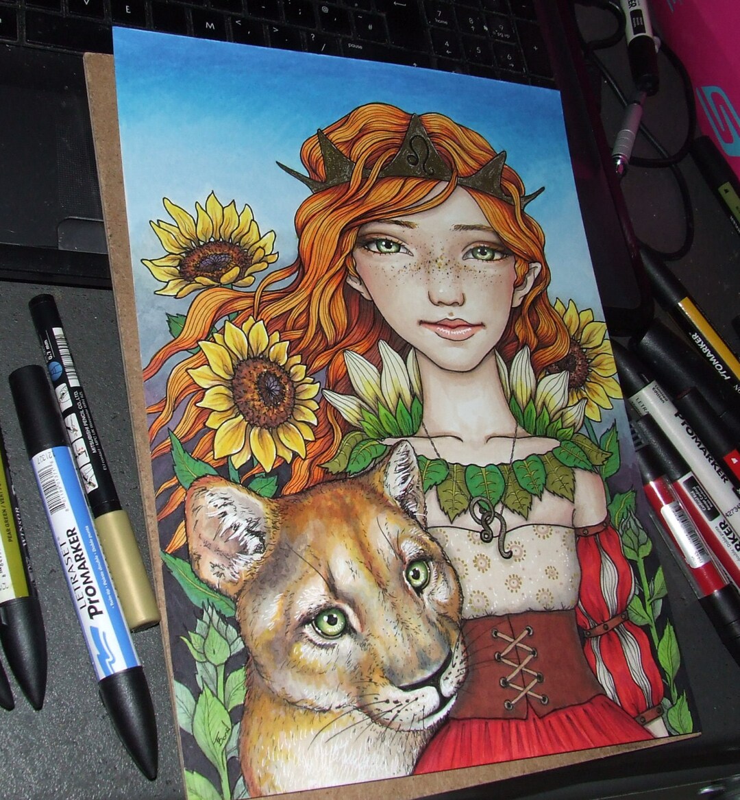 Leo - Original Pen and Ink Illustration by Tanya Bond - Etsy