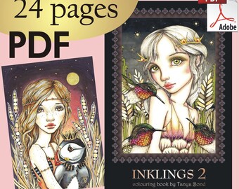 PDF Mini-inklings Colouring for Adults Instant DOWNLOAD | Etsy