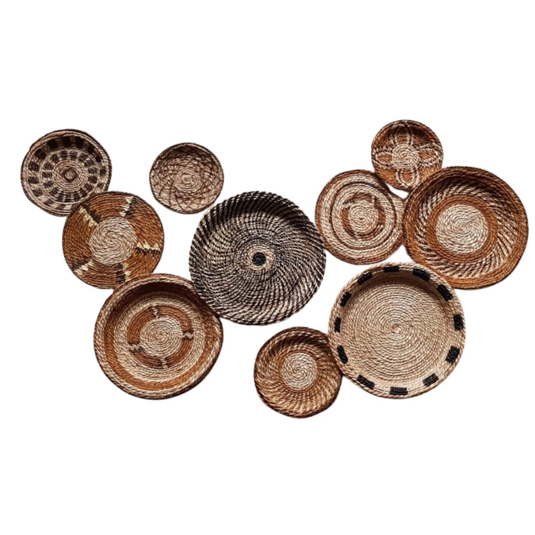 Jute Classique, 10-piece Jute Wall Décor Plates - Etsy