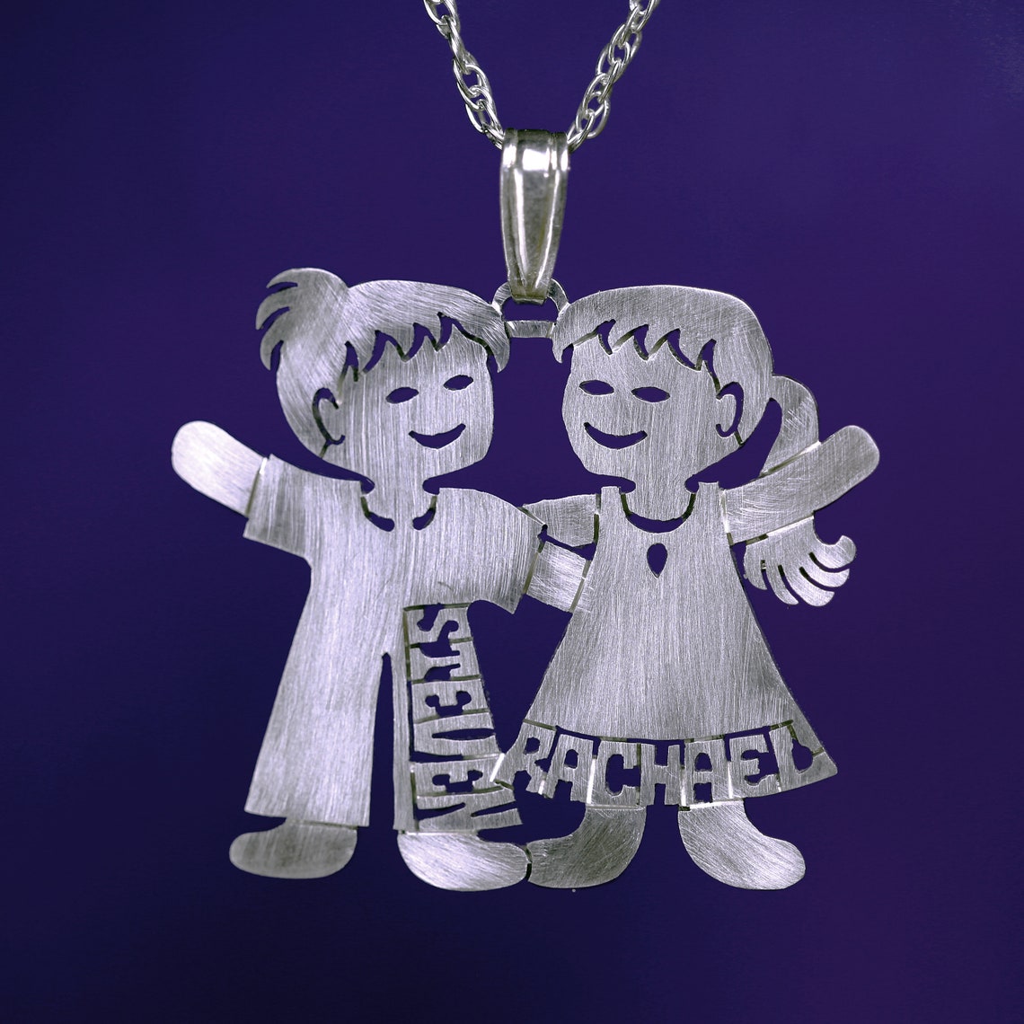 Boy Girl Kid Child Children Name Necklace Custom Hand Made Solid Silver ...