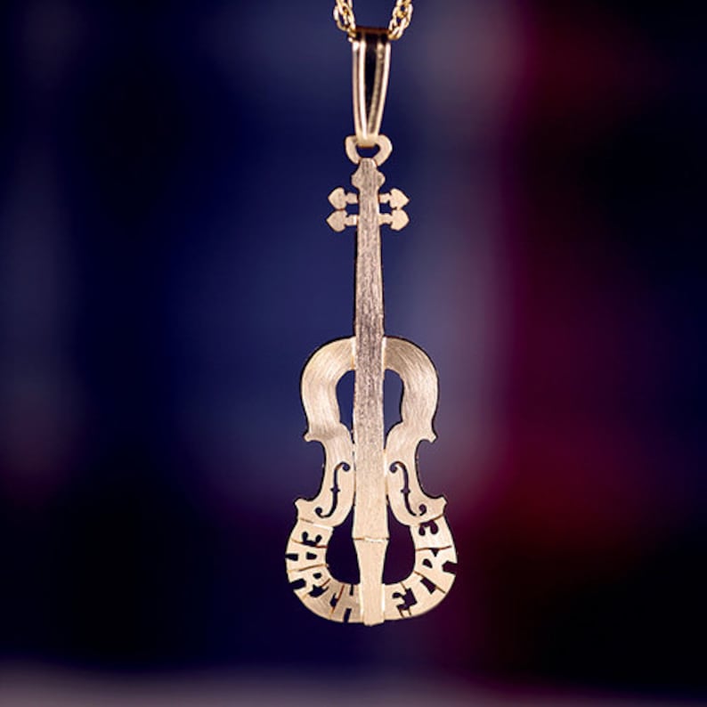 Violin Viola Cello Name Necklace Solid Sterling Silver 925 Music ...