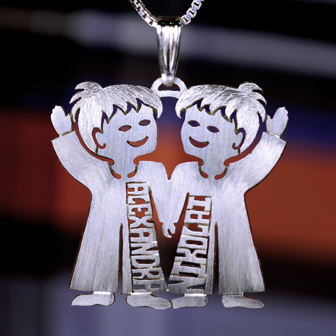 Boy Girl Kid Child Children Name Necklace Custom Hand Made Solid Silver ...