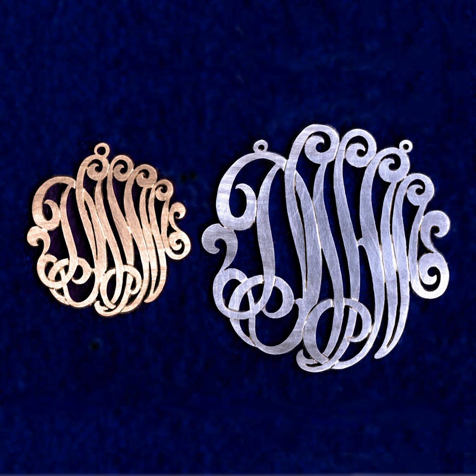 Monogram Name Necklace Personalized Jewelry Fancy Pendant Solid ...
