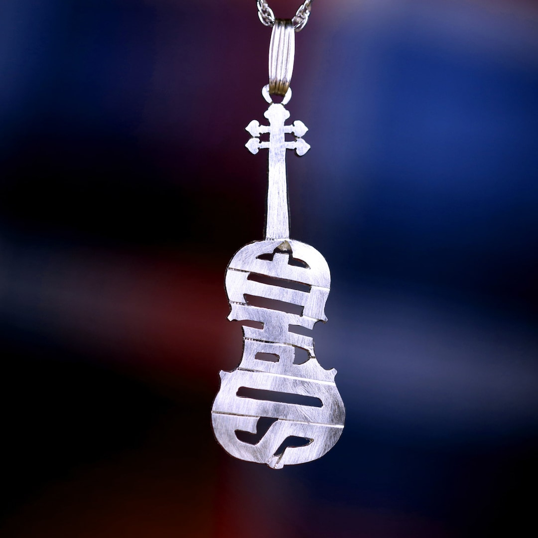 Violin Viola Cello Name Necklace Jewelry Sterling Silver 925, Custom ...