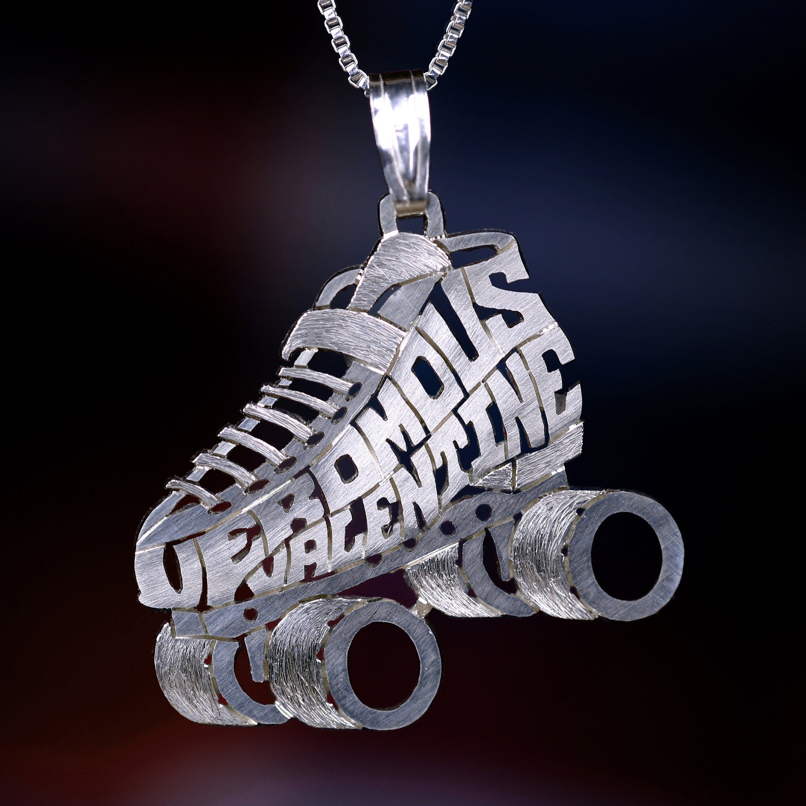 Roller Skate Name Necklace Personalized Jewelry Solid Sterling Silver ...