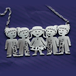 Boy Girl Kid Child Children Name Necklace Custom Hand Made Solid Silver ...