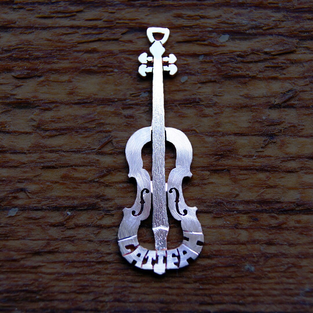 Violin Viola Cello Name Necklace Solid Sterling Silver 925 Music ...
