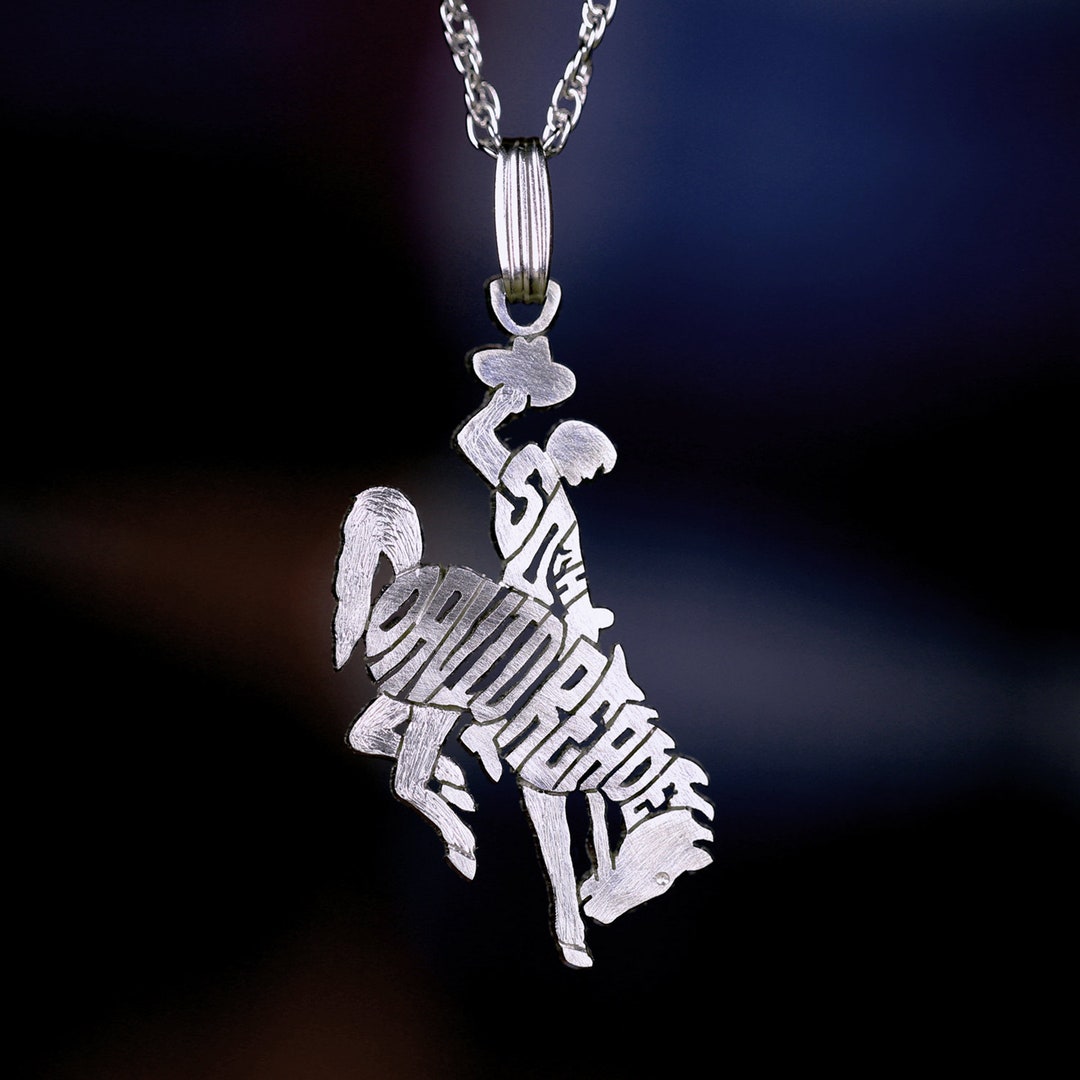 Horse Mustang Name Necklace Pendant Personalized Jewelry Solid Sterling ...