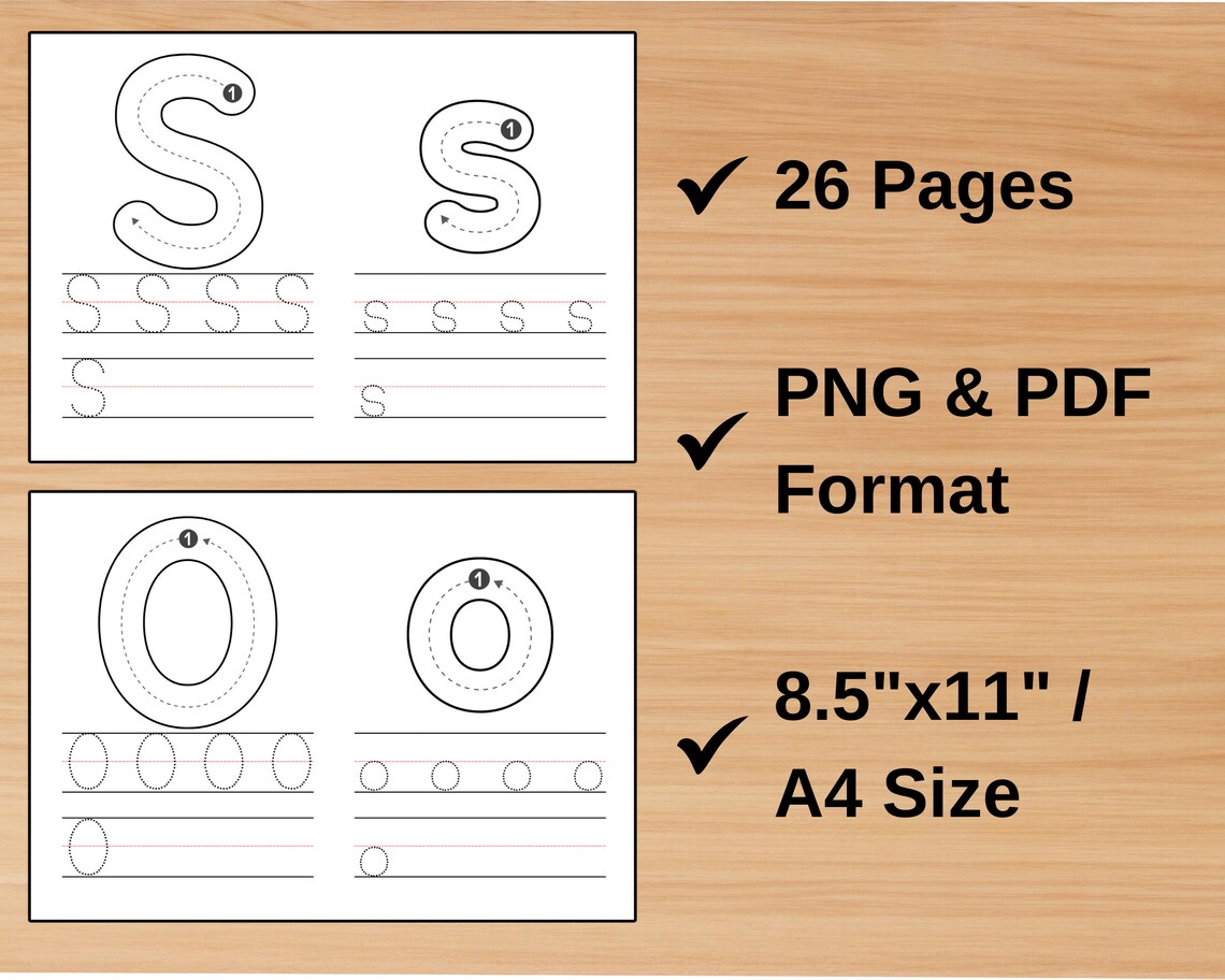 Traceable Alphabet Letters, Printable Letter Tracing Worksheets ...