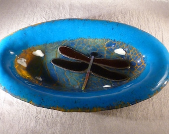 Large Dragonfly Stoneware Serving Platter - Etsy