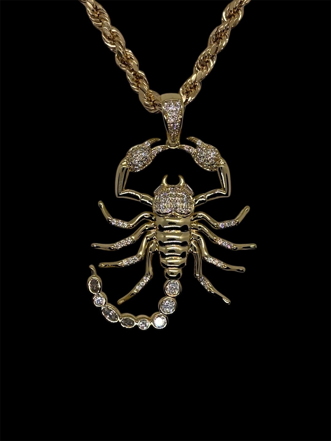 14k Gold Plated Scorpion Cubic Zirconia Necklace - Scorpion Chain ...