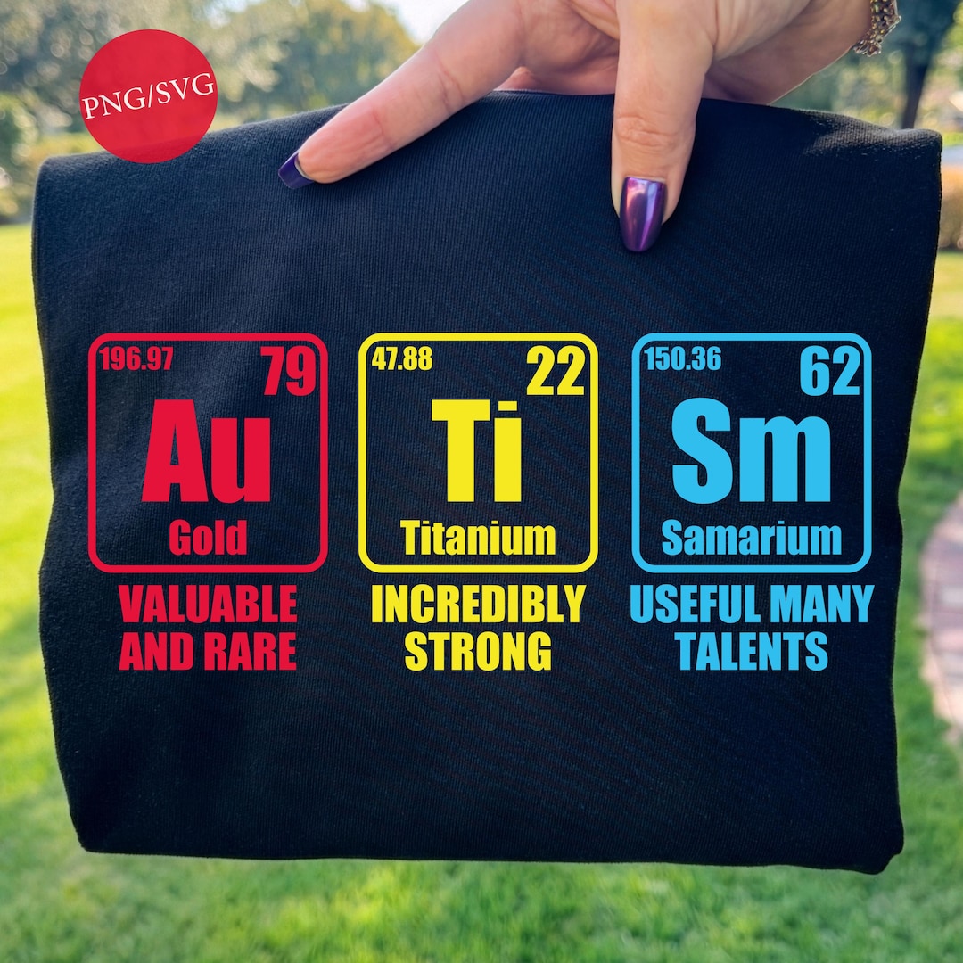 Autism Awareness Periodic Table Design: PNG, SVG (digital Download) - Etsy