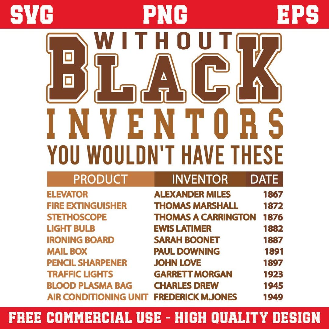 Without Black Inventors Png Svg, Black History Month PNG, Sublimation ...