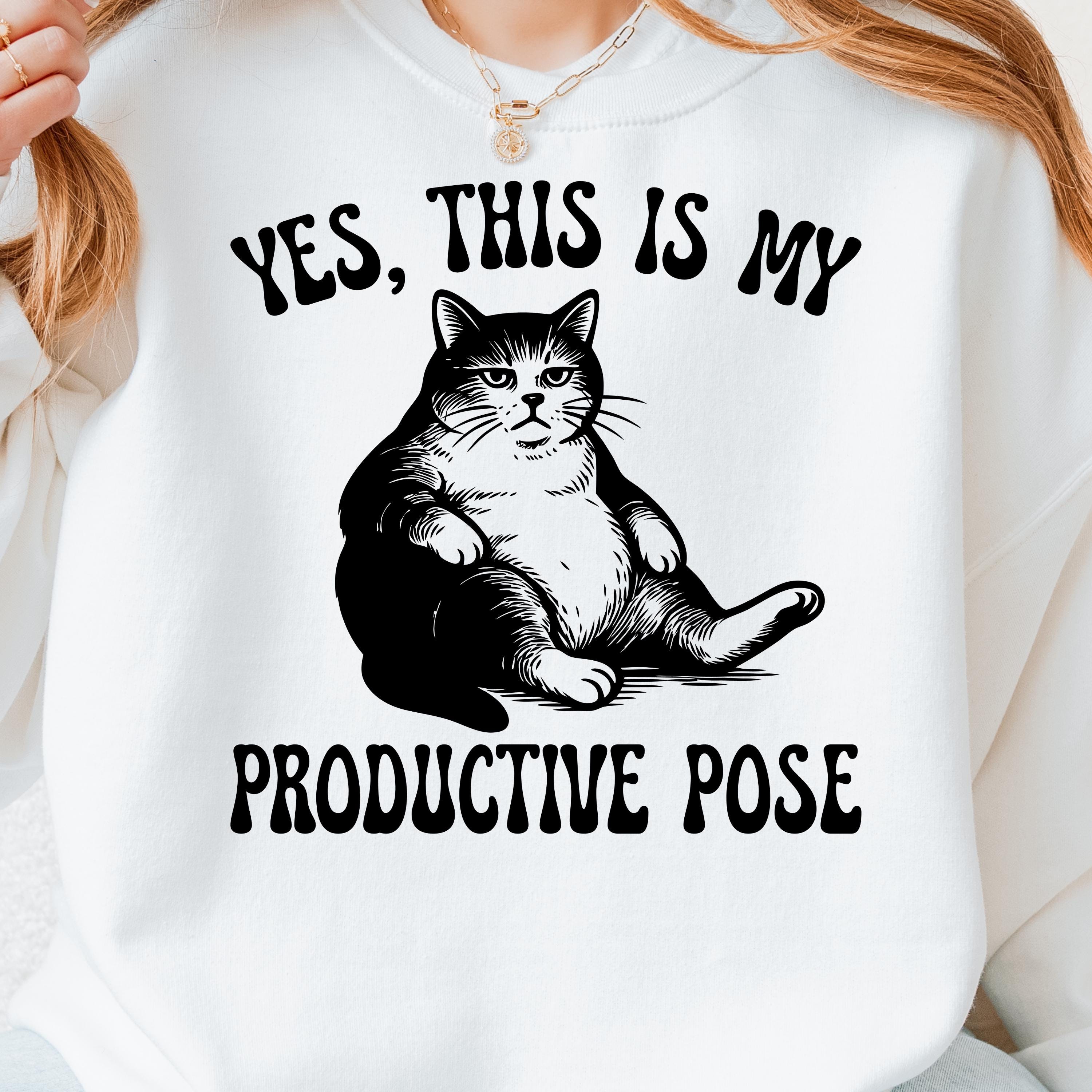 Funny Sarcastic Cat PNG: Productive Pose Design (digital Download) - Etsy