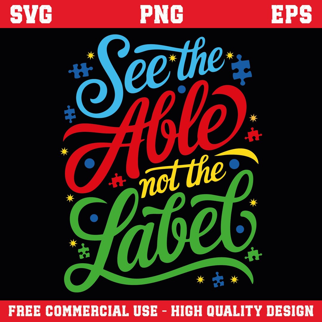See the Able Not Label Png Svg Eps, Special Education See the Able Not ...