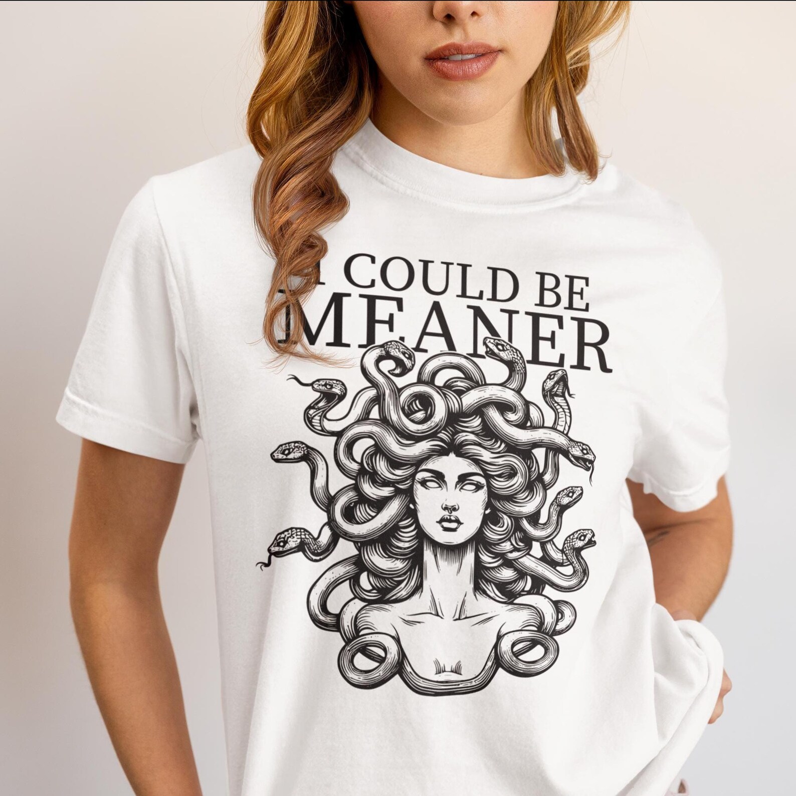Sassy Medusa Quote SVG PNG Bundle: I Could Be Meaner - Commercial Use ...