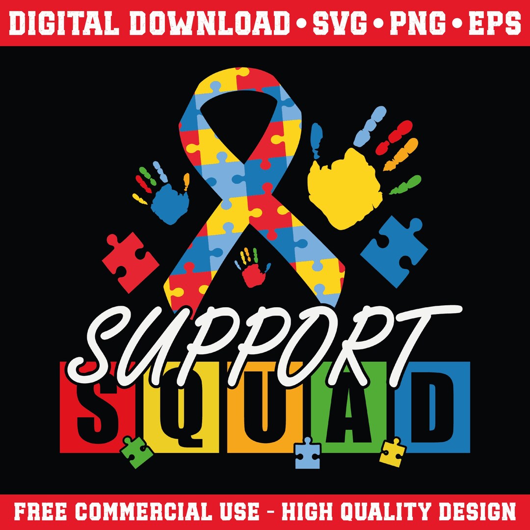 Family Autism Support Squad Png Svg Eps, Autism Awareness SVG, Autism ...