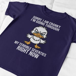 Funny 70th Birthday Cranky Duck SVG PNG - Terrible Seventies Quote ...
