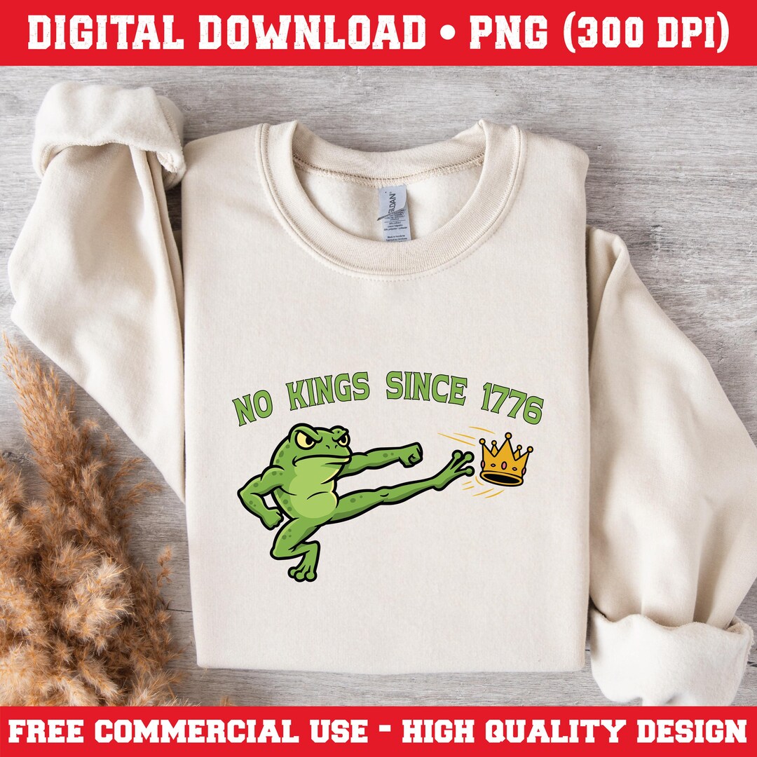 No Kings Since 1776 Frog Kick Design: Funny Patriotic Independence Day ...