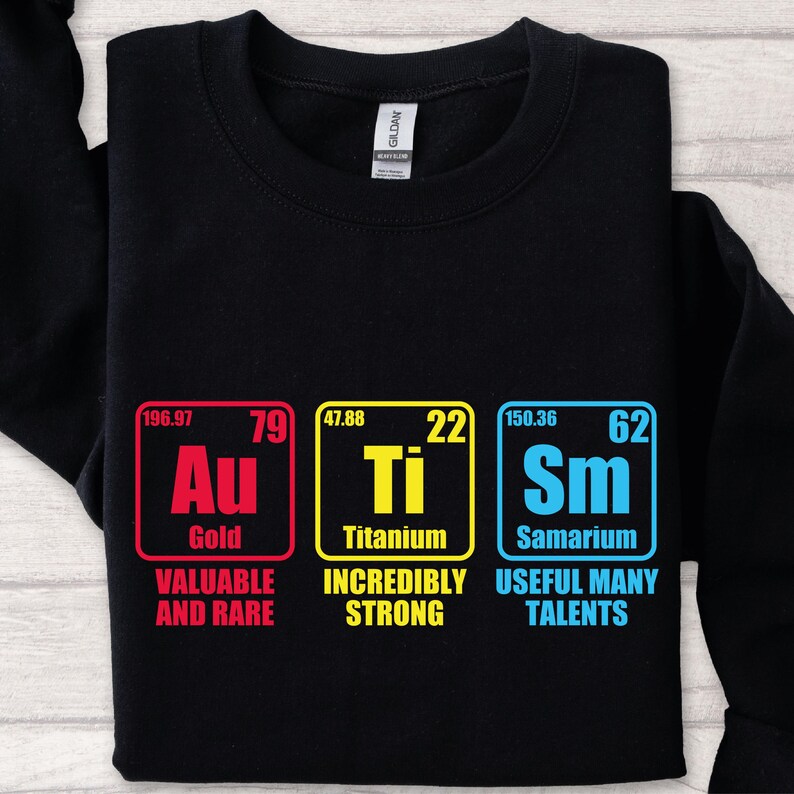 Autism Awareness Periodic Table Design: PNG, SVG (digital Download) - Etsy
