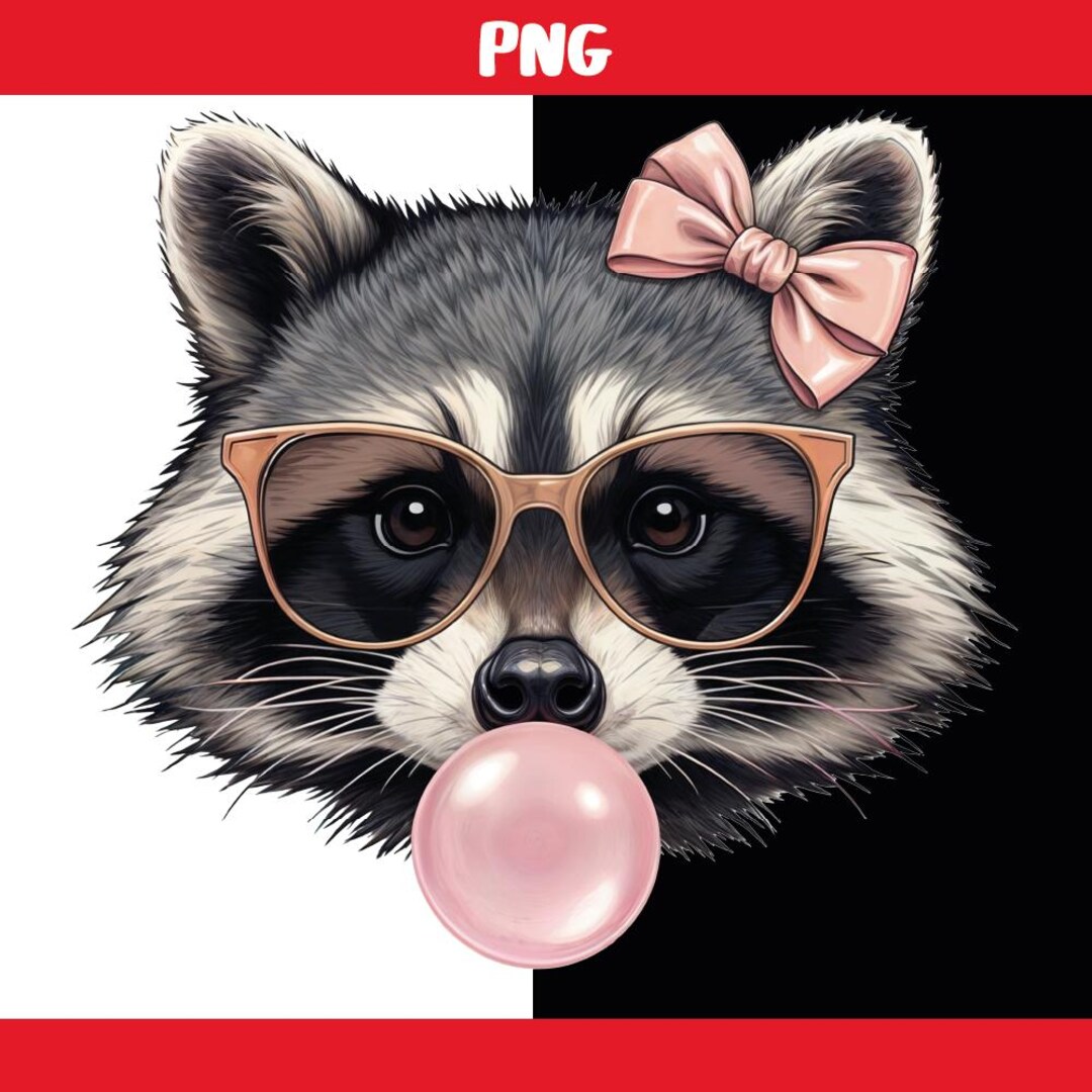 Pink Raccoon Bubble Png Funny Raccoon Head Png Pink Bow Raccoon Png ...