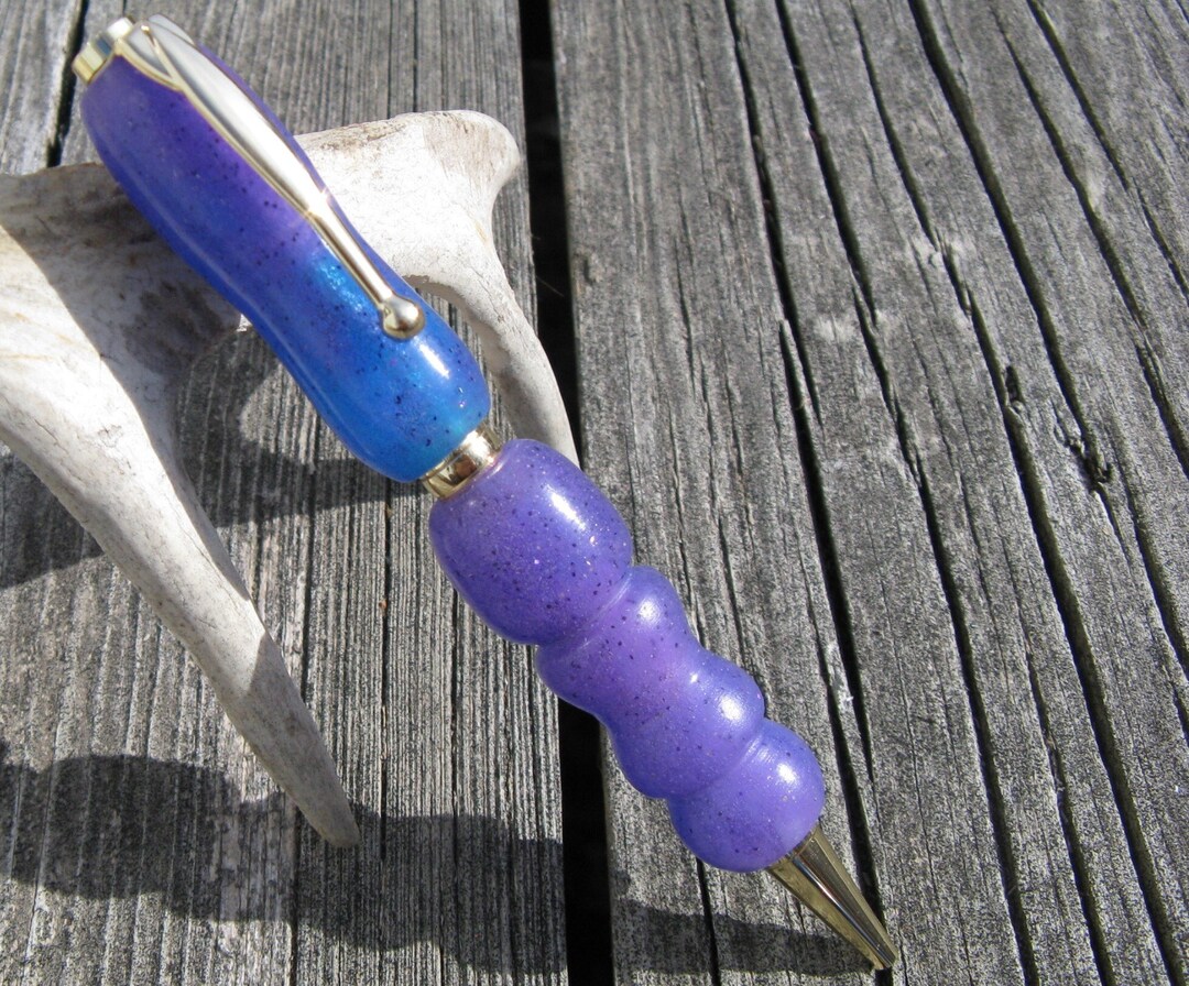 Purple and Blue Sparkle Twist Pen - Etsy