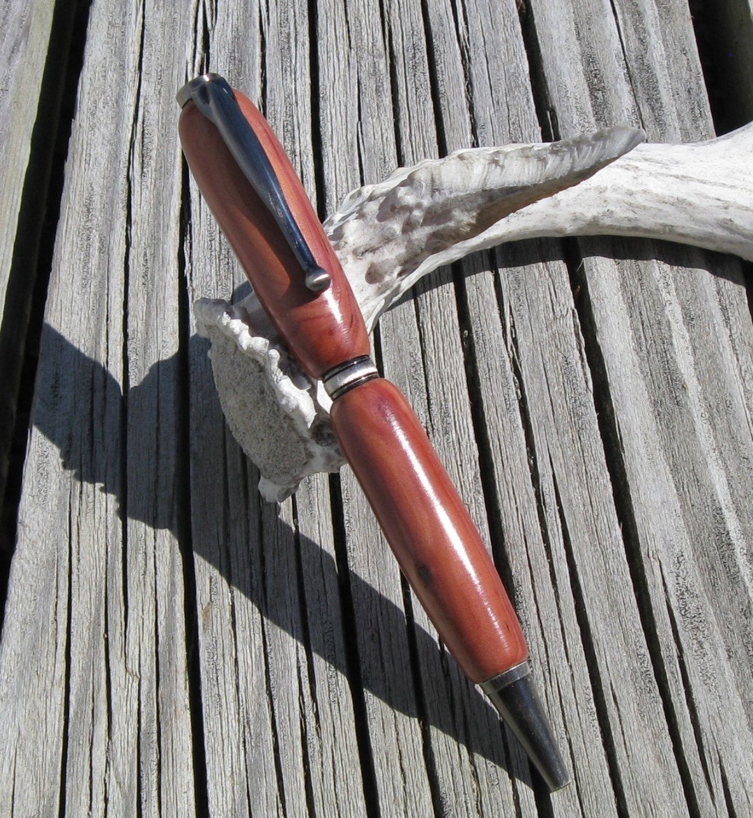 Eastern Red Cedar Heart Pen Trimmed in Antique Silver - Etsy