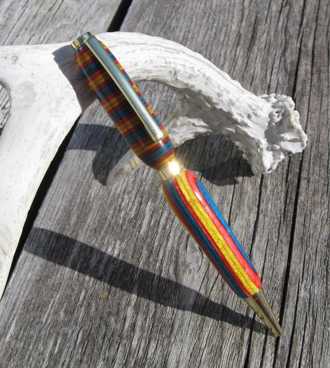 Rainbow Spectraply Gold Slimline Retractable Pride Twist Pen - Etsy