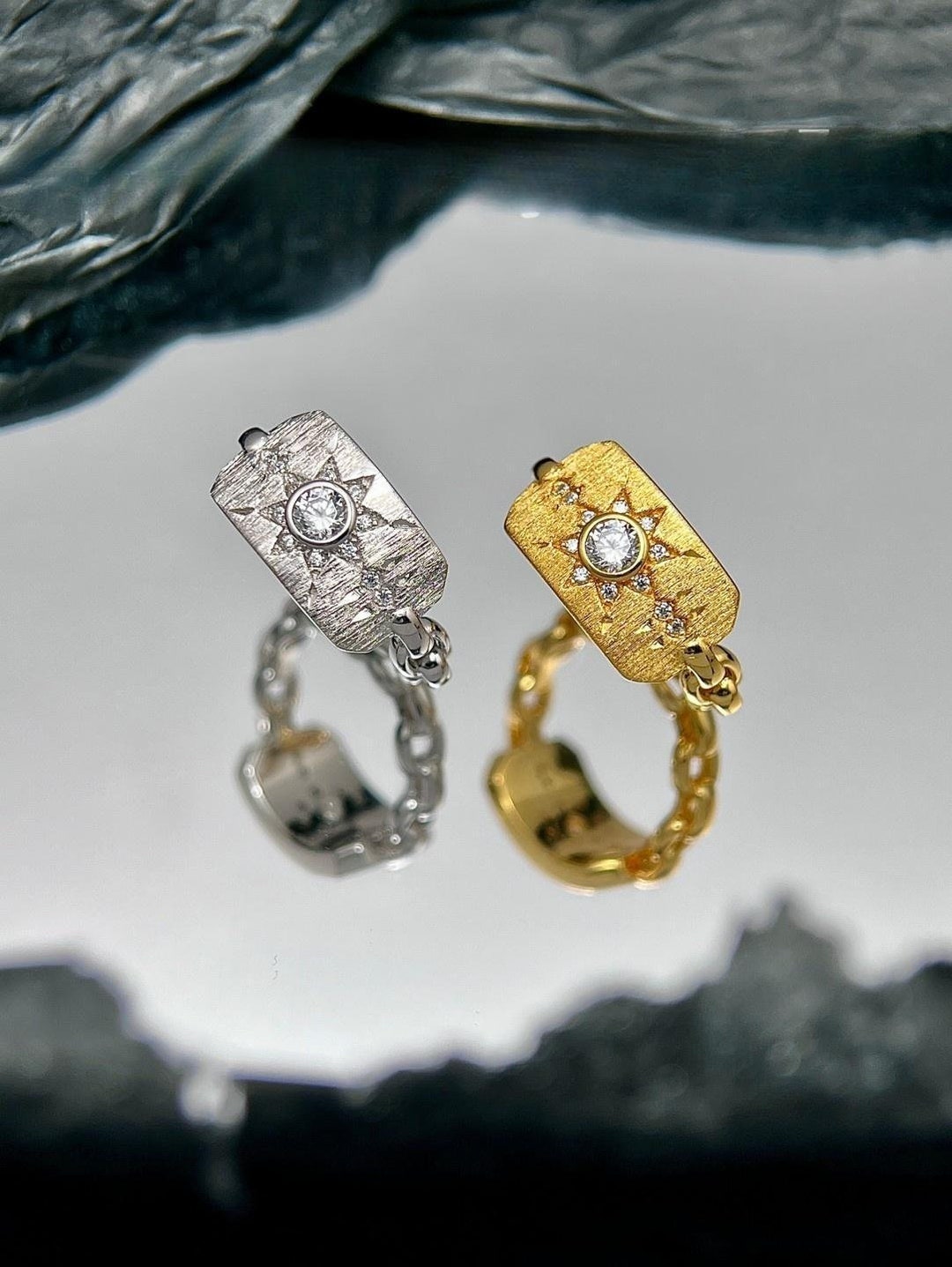 Sun God Pinky Ring: 1ct Lab Diamond, S925 Sterling Silver - Etsy