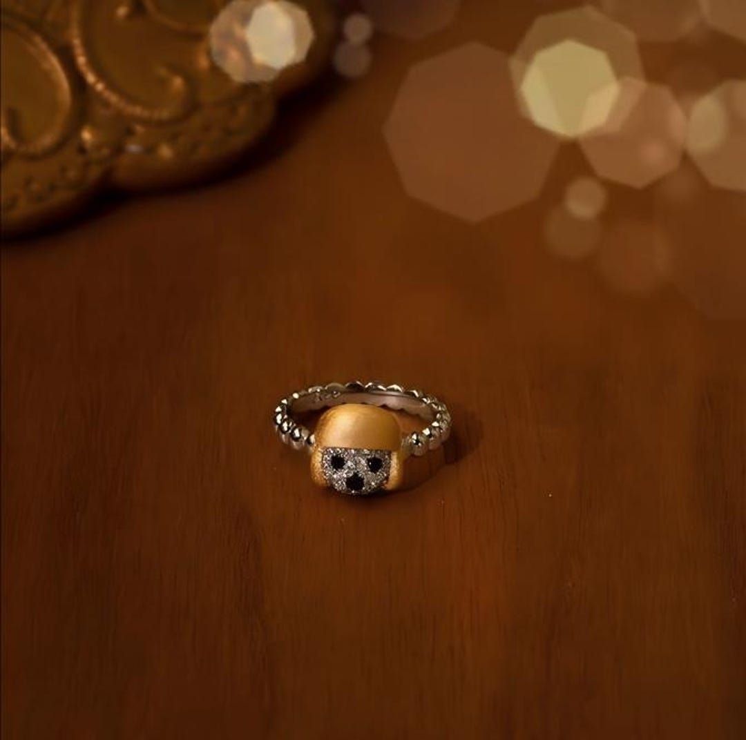 Diamond Puppy Ring, 18k Gold Plated S925 Silver, Pet Jewelry - Etsy