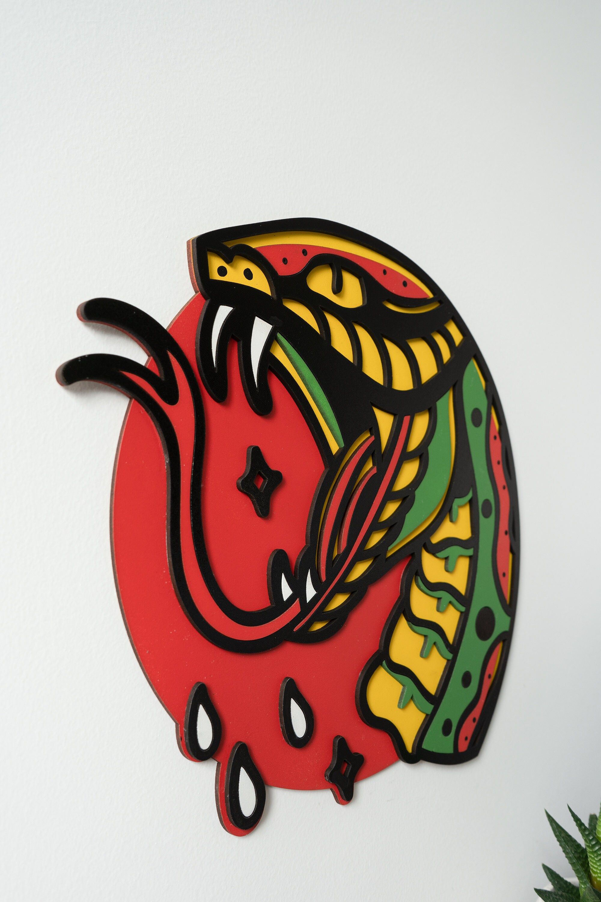 Traditional Tattoo Snake Wall Sign, Oldschool Wall Decoration, Tattoo ...