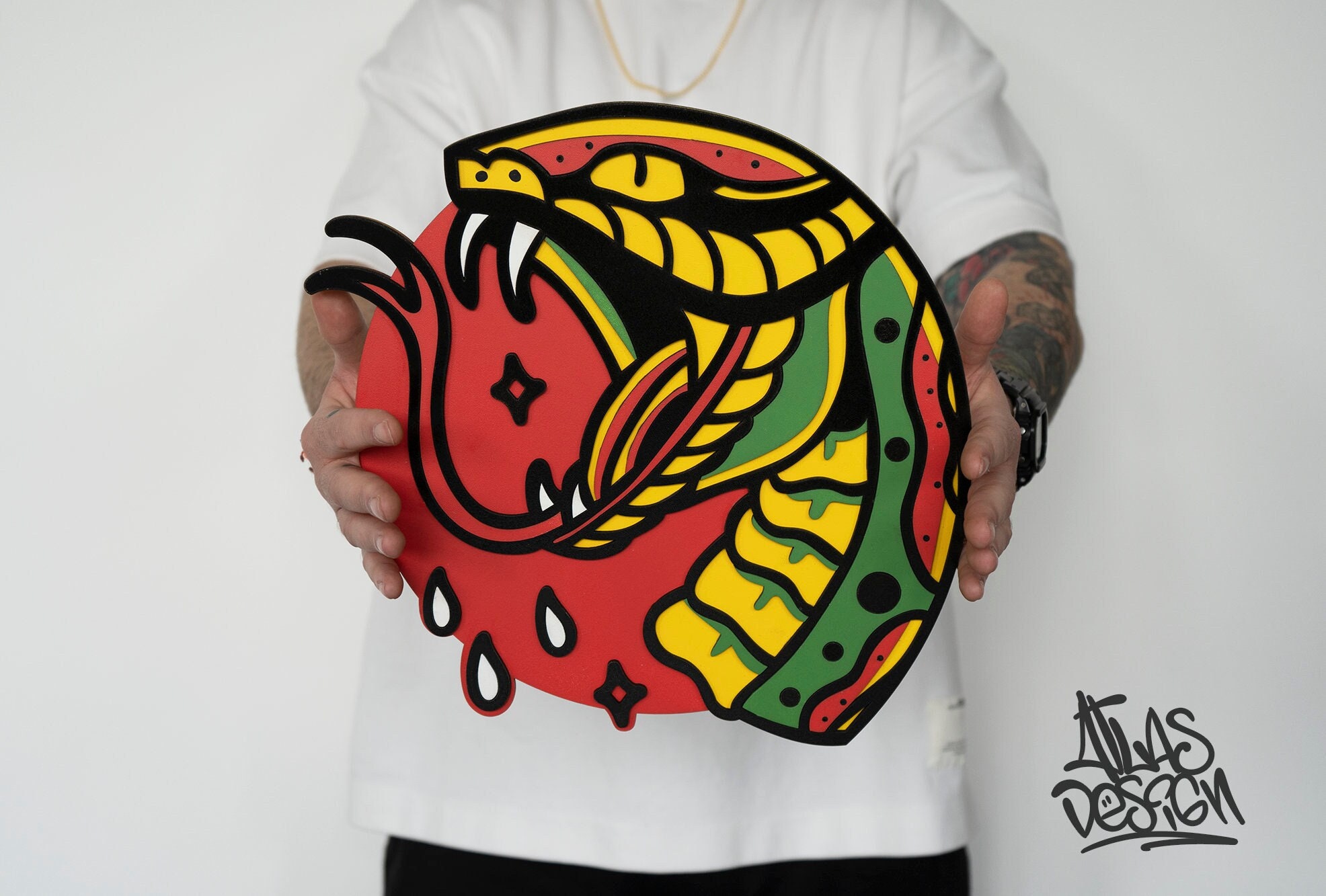 Traditional Tattoo Snake Wall Sign, Oldschool Wall Decoration, Tattoo ...