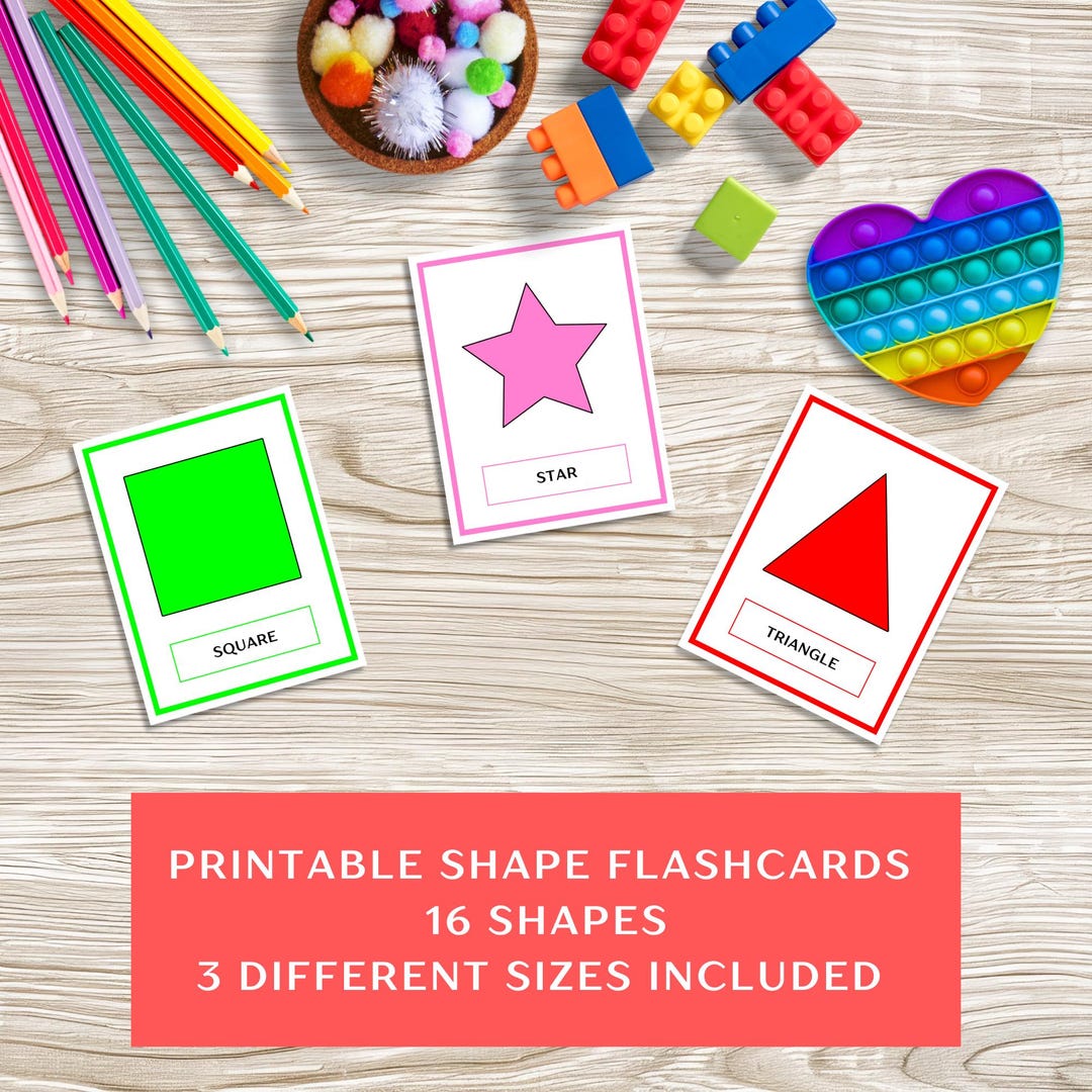 Colorful Shapes Flashcards for Kids | Educational Printable PDF ...