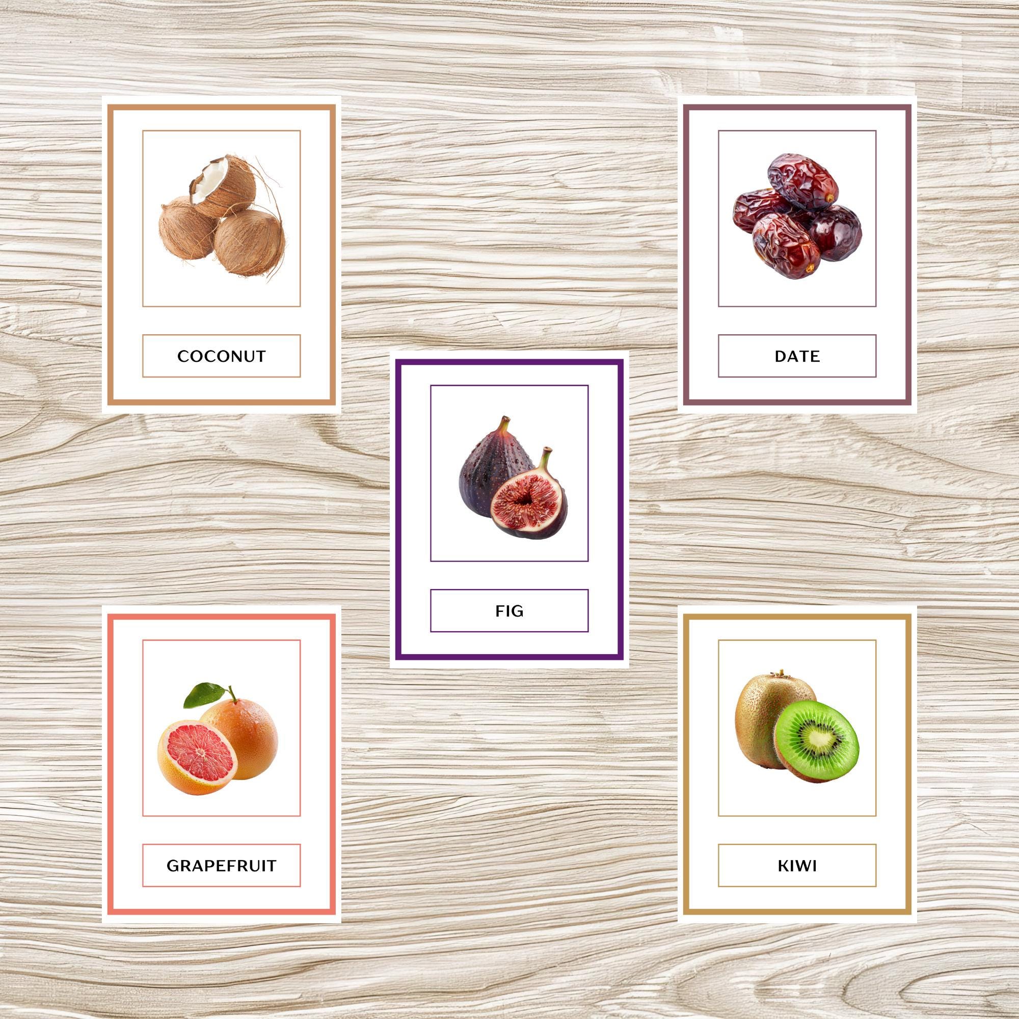 Printable Fruit Flashcards | 32 Educational Cards | Montessori ...
