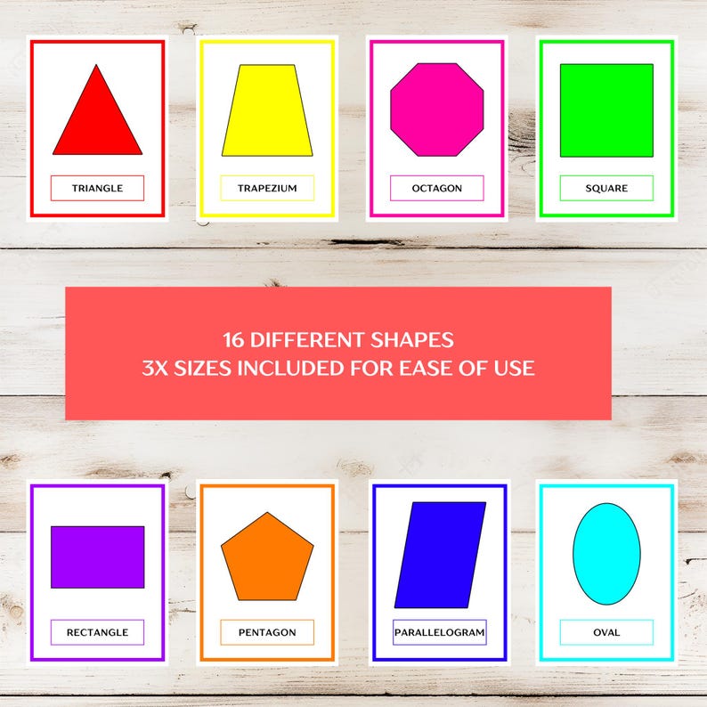Colorful Shapes Flashcards for Kids | Educational Printable PDF ...