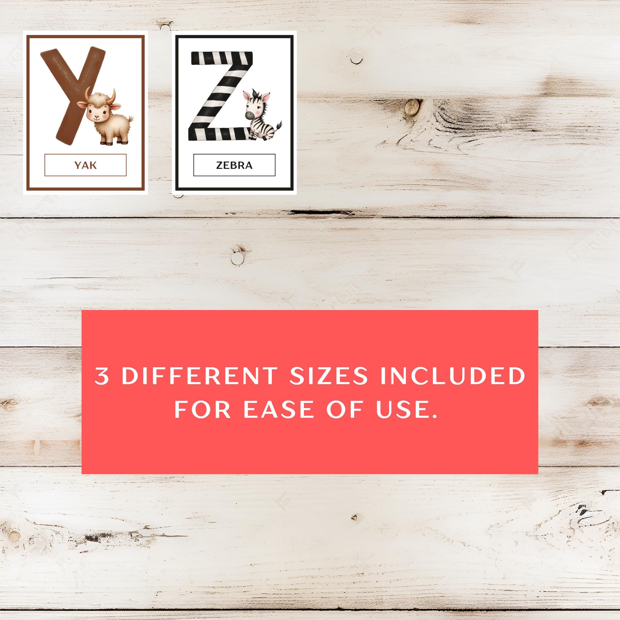 Printable Alphabet Flashcards | A-Z Animal-themed Learning Cards ...