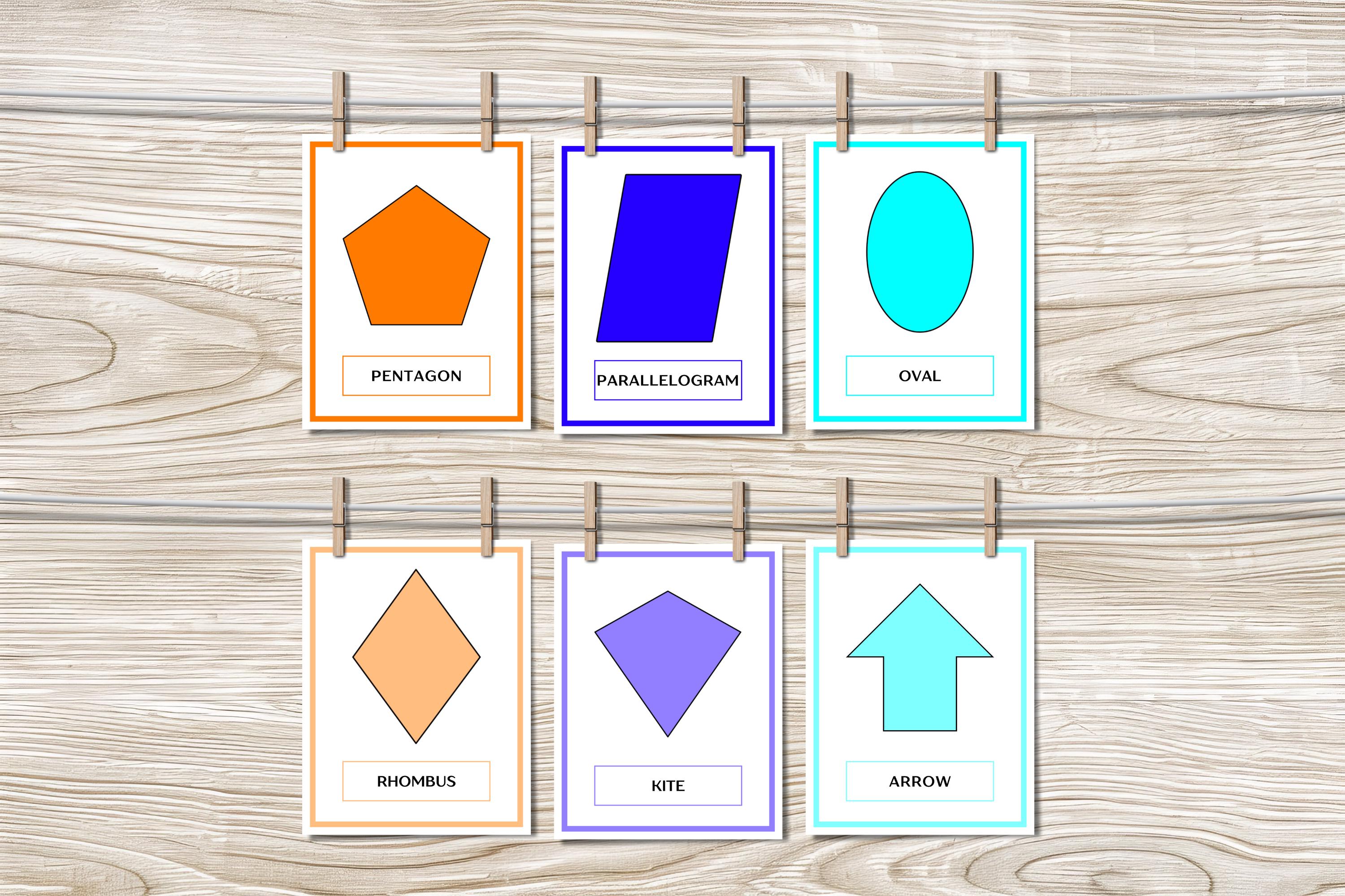Colorful Shapes Flashcards for Kids | Educational Printable PDF ...