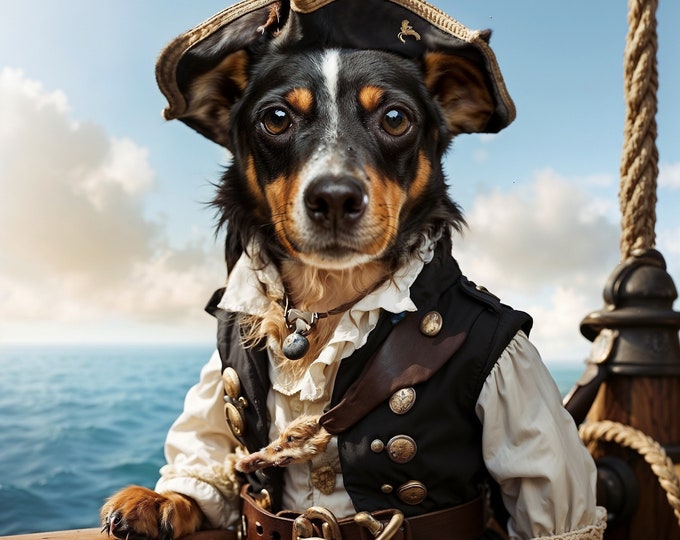 Custom Pirate Pet Portrait Classic Pet Portrait Custom Pirate Portrait ...