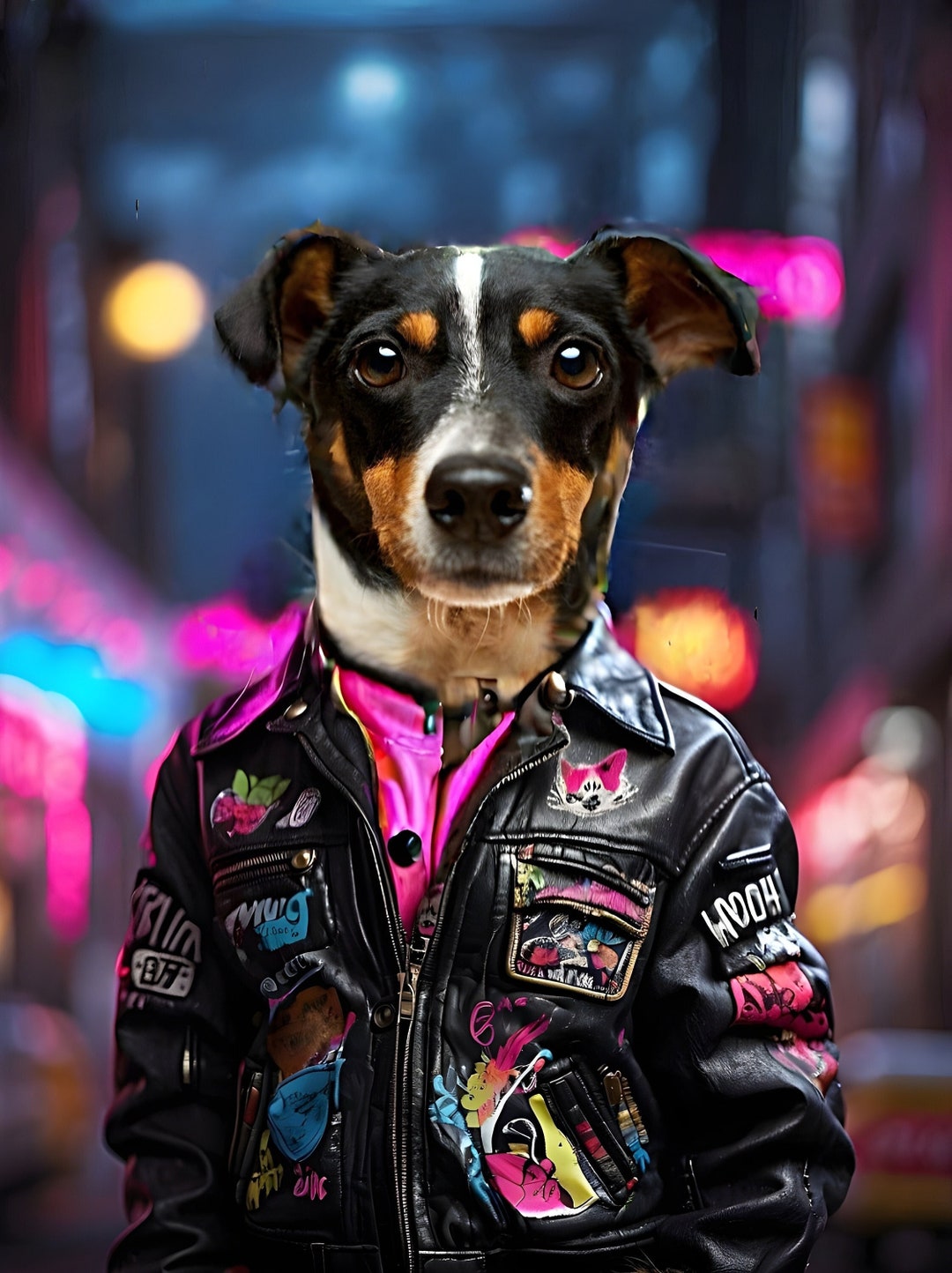 1980s Pet Portrait, Retro Pet Art, 80s Pet Costume, Custom Pet Portrait ...