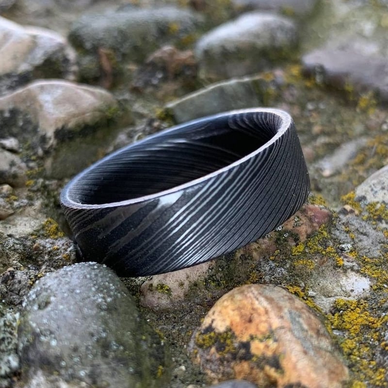 Damascus Steel Ring - Etsy