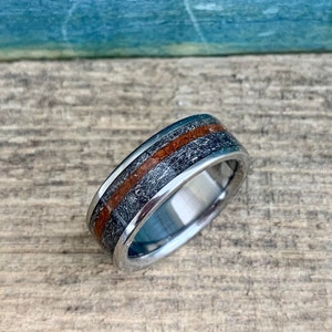 The Red Planet - Meteorite and Martian Soil Ring - Men's Titanium Space ...