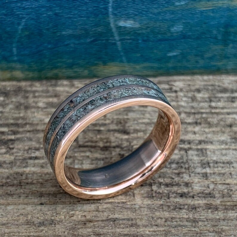 Men's Rose Gold and Moss Agate Ring Moss Agate Ring for - Etsy