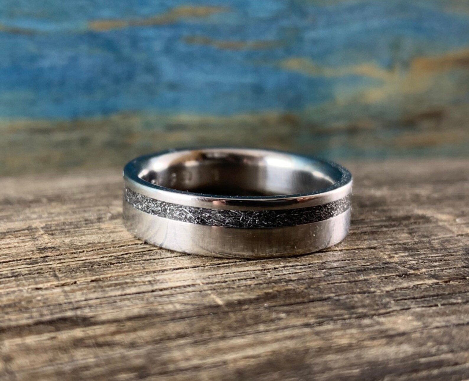Unique Meteorite Ring for Him Custom Made Titanium and - Etsy