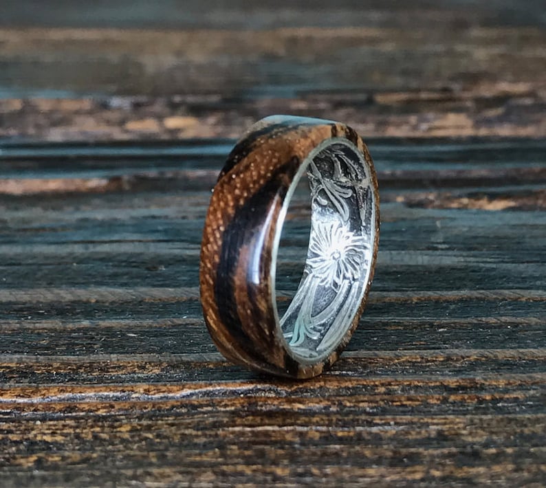 Silver Ring Sterling Silver Ring Wood Ring Wooden Ring - Etsy